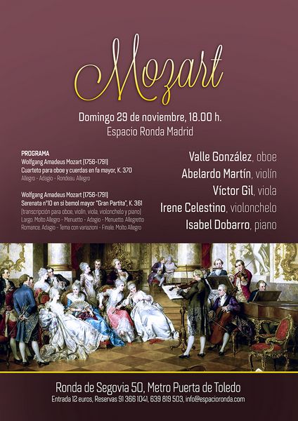 Programa Mozart en Espacio Ronda Madrid Revista Ritmo